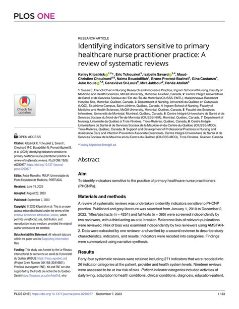 Pdf Identifying Indicators Sensitive To Primary Healthcare Nurse