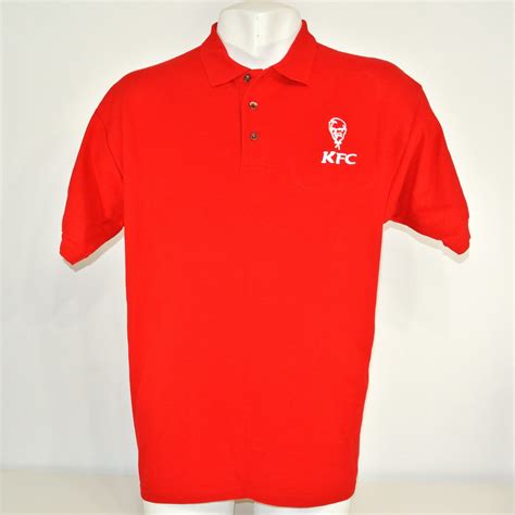 Mando Kfc Kentucky Fried Chicken Employee Uniform Red Polo Shirt Grailed