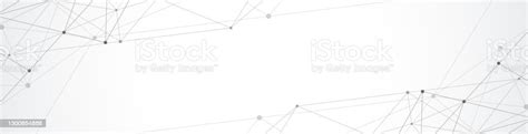 抽象的な幾何学的背景と接続ドットと線を持つウェブサイトのヘッダーやバナーのデザイングローバル ネットワーク接続あなたのテキストのためのプレキ