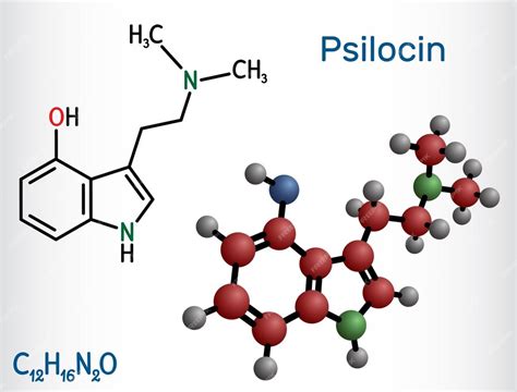 Premium Vector Psilocin Molecule Psychoactive Compound Structural