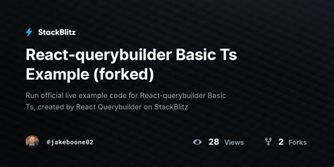 React Querybuilder Basic Ts Example Forked Stackblitz
