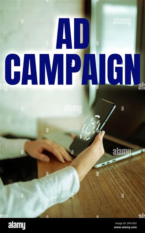 Sign Displaying Ad Campaign Word Written On Promotion Of Specific Product Or Service Through