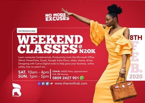 No Excuses Weekend Classes Are Here We Are The Roothub