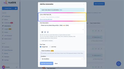 how to setup an rss feed to auto post to your social media nuelink