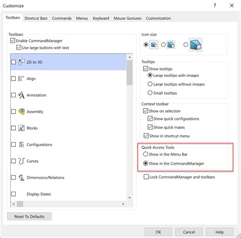 User Interface Updates In Solidworks 2020 Sp03