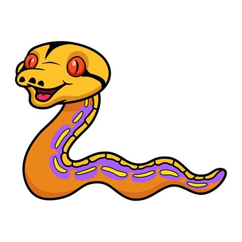Premium Vector Cute Purple Albino Tiger Reticulated Python Cartoon