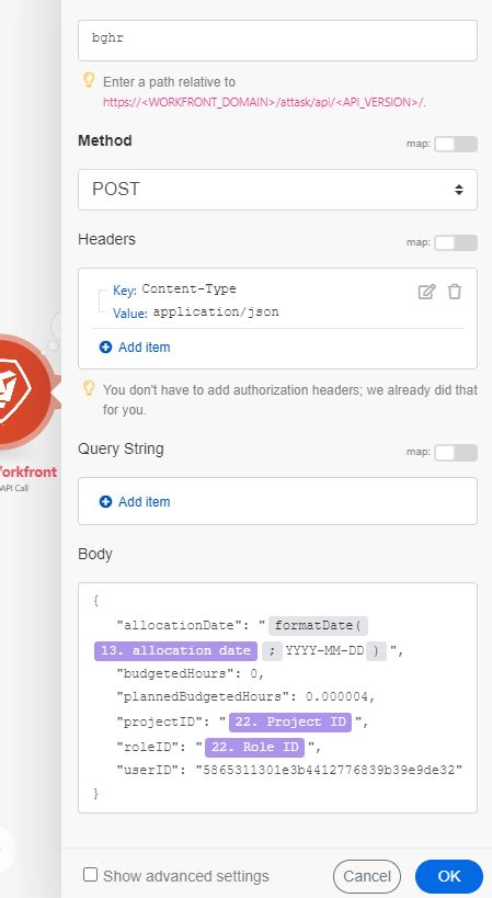 Custom Api Call Post Request Erroring Out On Bod Adobe