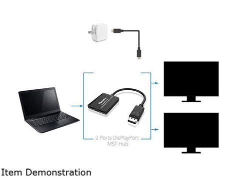XtremPro 61072 2 Ports DisplayPort MST Hub Splitter Support HDCP SST And Extended MST