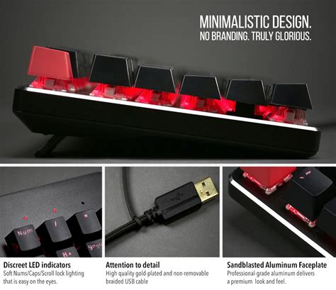 Glorious Custom Gaming Keyboard GMMK Percent Full Size USB Wired Mechanical Keyboard