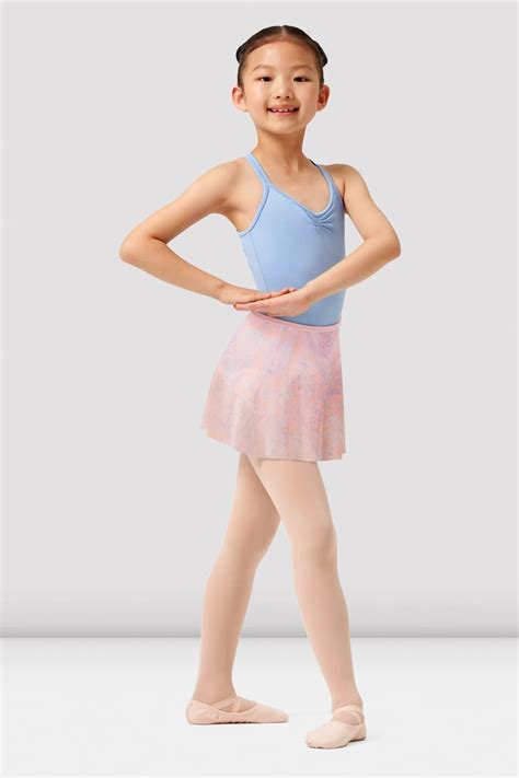 Girls Mirella Paisley Printed Mesh Skirt Pink Bloch Dance Eu