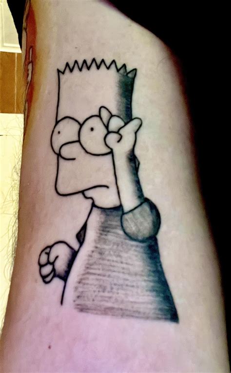 Bart Simpson Throwing Horns By Shelby Vazquez Rosie Tattoos Knoxville