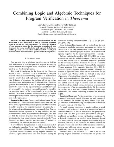 pdf combining logic and algebraic techniques for program verification