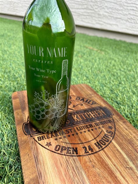 Personalized Etched Wine Bottle Wlights Estates Etsy
