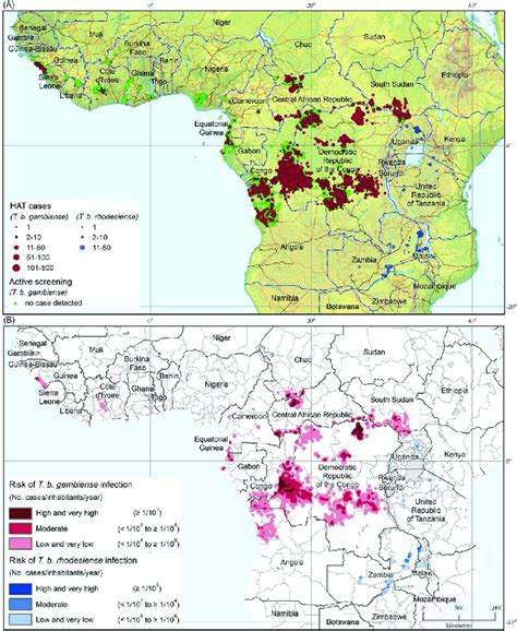 A The Distribution Of Human African Trypanosomiasis Period Download Scientific Diagram