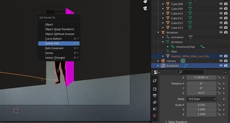 need help object with armature and animation won t follow path r