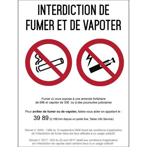 Pictogramme Dinterdiction Interdiction De Fumer Et Vapoter Panneaux