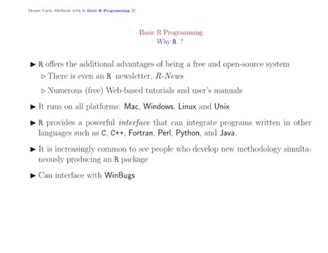 Introducing Monte Carlo Methods With R PPT