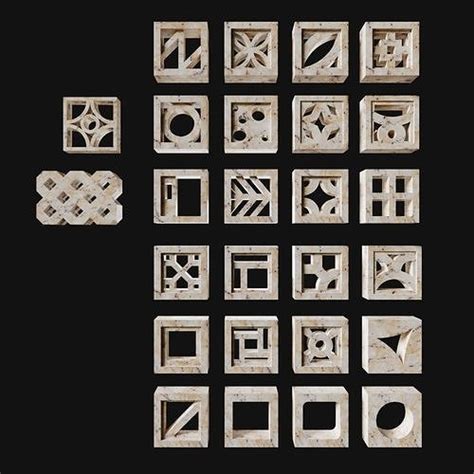 Breeze Concrete Blocks Wall Decoration Patterns 3d Model Cgtrader