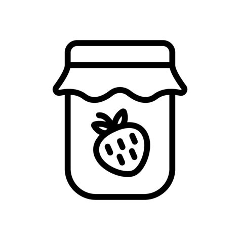 Strawberry Jam Icon Vector Outline Illustration 9856485 Vector Art At
