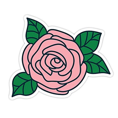 Pink Rose Vinyl Decal Laptop Macbook Decor Window Vinyl Decal
