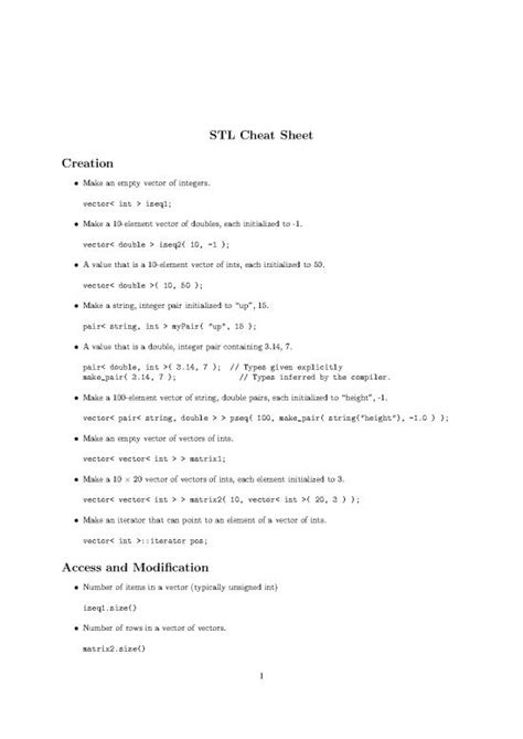 Stl Cheatsheet 1