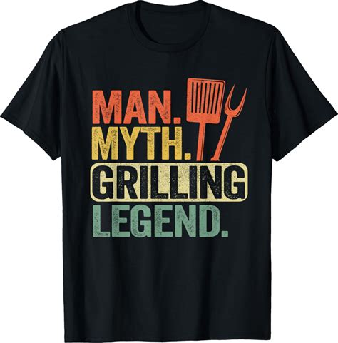 Man Myth Grilling Legend Smoking Meat Dad Grillfather Bbq T Shirt