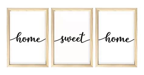 Trío de marcos decorativos de 20 x 30 cm Home Sweet Home Hugart