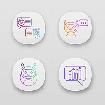 Chatbots App Icons Set Chat Background Ui Vector Chat Background Ui