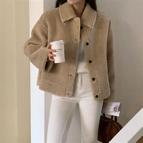 트위 홀리데이 세일 덤블코트 오늘출발🚀제작 Tct0106 하린 양털 카라 버튼 코트덤블코트양털코트카라넥코트숏코트겨울코트데이트룩 위시버킷