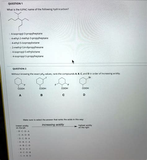 Question What E The Iupac Name Ofthe Following Hydrocarbon 4isopropyl 3