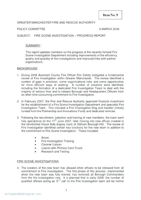 Sample Fire Investigation Report Template 5 PROFESSIONAL TEMPLATES Report Template