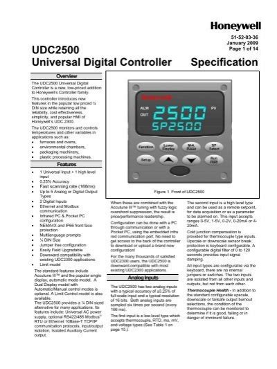 Udc2500 Universal Digital Controller Industrial Controls