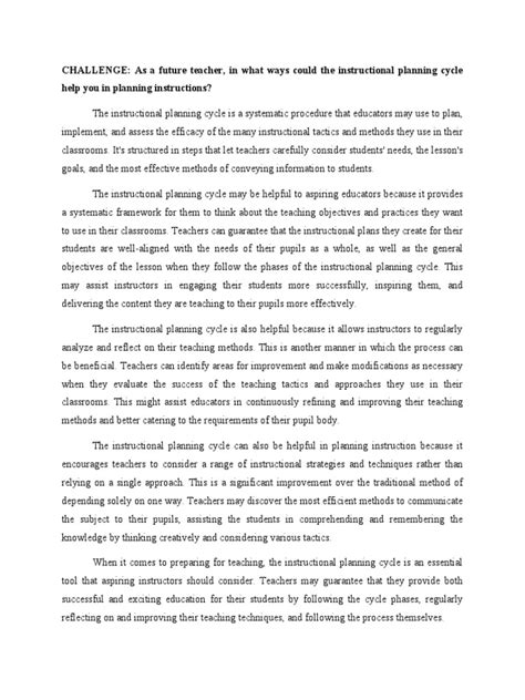 Instructional Planning Pdf Teaching Method Teachers