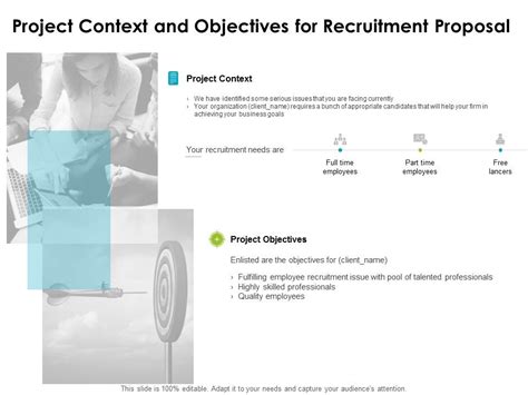 Project Context And Objectives For Recruitment Proposal Ppt Powerpoint Pres