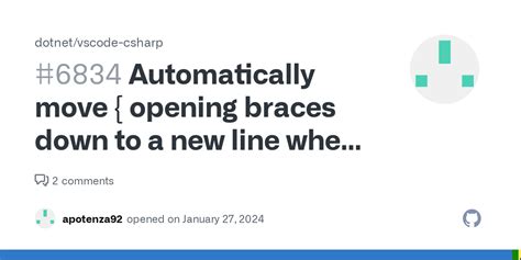 Automatically Move Opening Braces Down To A New Line When Pressing