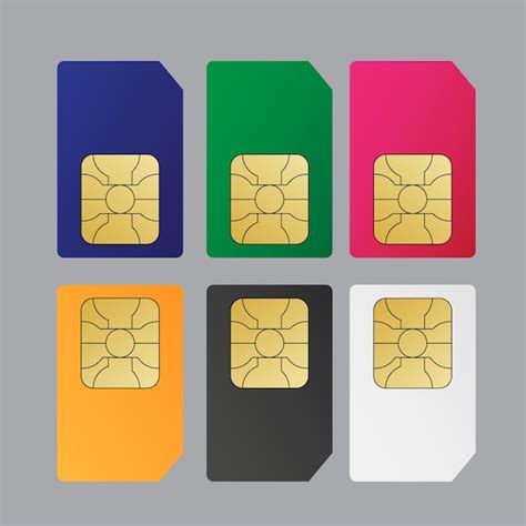 Premium Vector Sim Card Set On Gray Background
