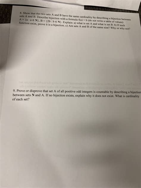 solved a 8 show that the two sets a and b have the same