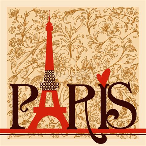 Het Van Letters Voorzien Van Parijs Vector Illustratie Illustration