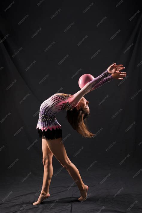 Free Photo Gymnast Using The Ball