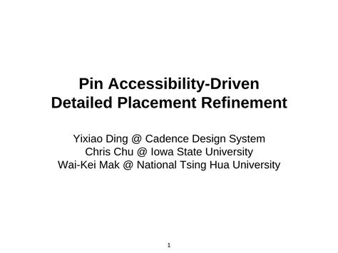 pdf pin accessibility driven detailed placement · pdf filepin