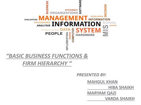 Basic Business Functions And Firm Hierarchy Pptx Business Business And Finance
