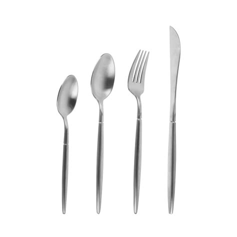 High End 304 Stainless Steel Silver Matte 4 Piece Cutlery Set Factory China