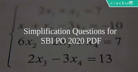 Simplification Questions For SBI PO 2020 PDF Cracku