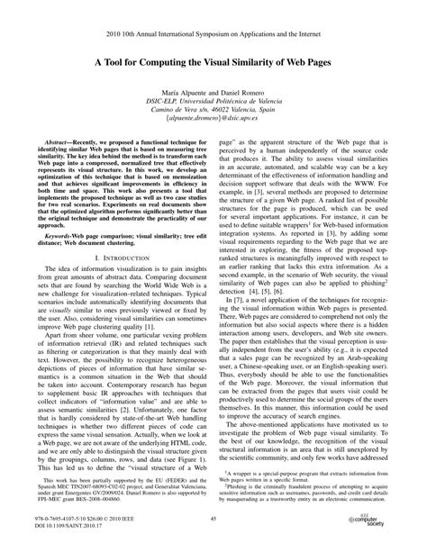 pdf a tool for computing the visual similarity of web pages