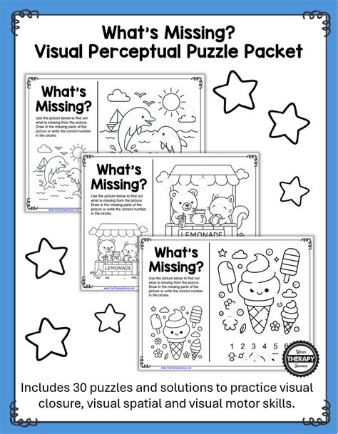 Whats Missing Visual Closure Puzzles Your Therapy Source