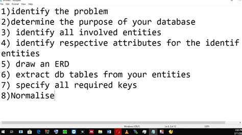 Steps Involved In Database Creation YouTube