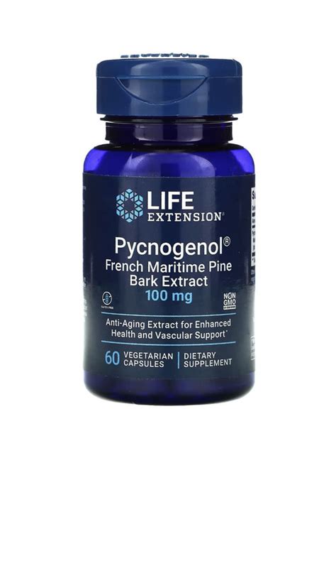 Пикногенол Экстракт Коры Французской Приморской Сосны LIFE EXTENSION ...