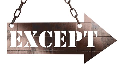 Except Word On Metal Pointer Stock Photo At Vecteezy