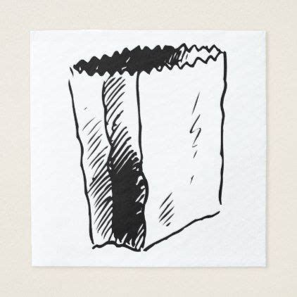Paper Bag Drawing Paper Napkins Zazzle Drawings Drawing Bag Sketch Design