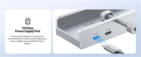 Amazon Com Orico Usb Hub Clamp Usb Hub With Extra Power Port Usb A Data Ports Usb C